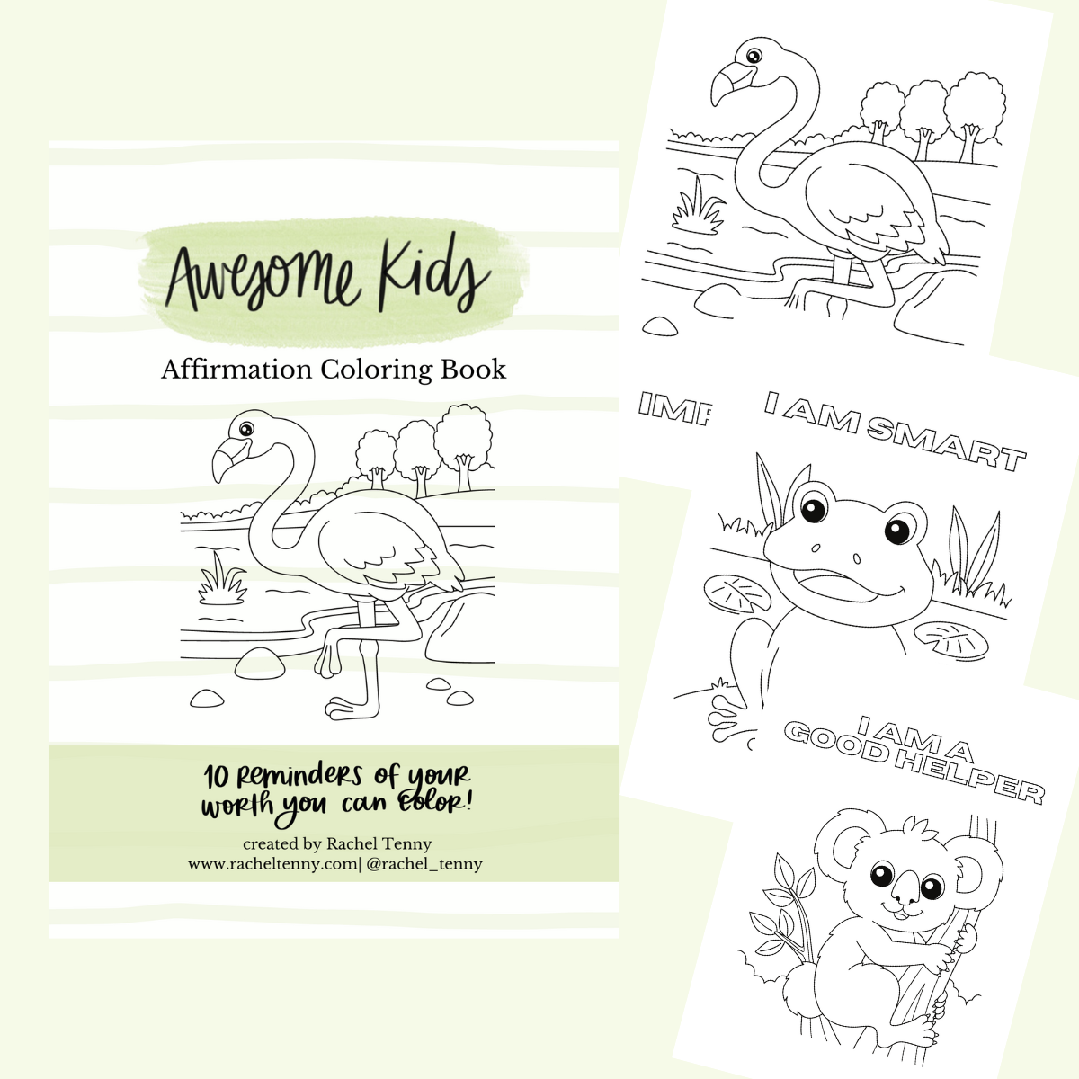 Awesome Kids Affirmation Coloring Book | Digital Download – Rachel Tenny