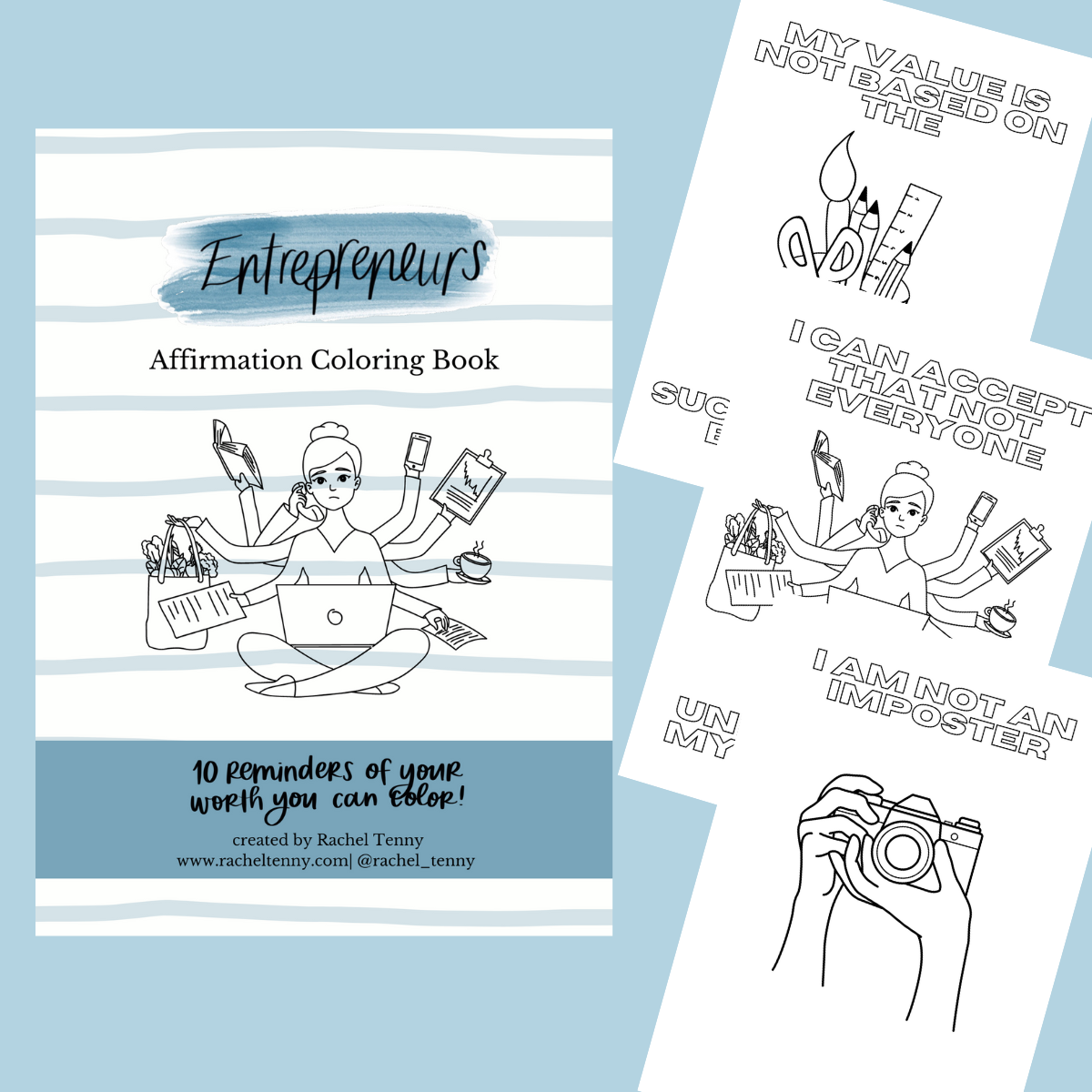 Entrepreneurs Affirmation Coloring Book | Digital Download – Rachel Tenny